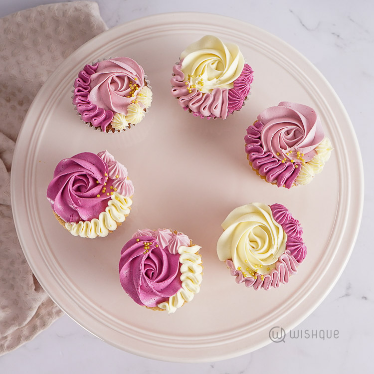 Purple Daisy Cupcake Box of 6 - WishQue Cupcakes & Jars | Wishque