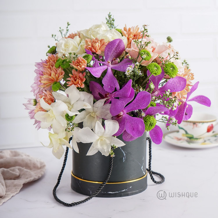 Orchid Delight Flower Bucket - Vase Arrangements | Wishque