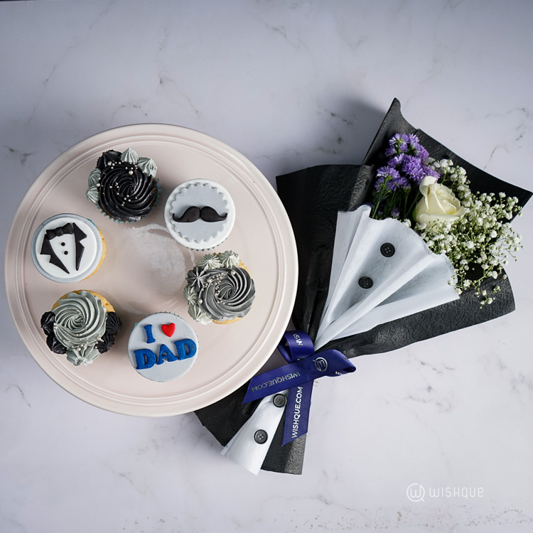 I Love Dad Cupcake & Fresh Flower Gift Set - Express Your Love for Him ...