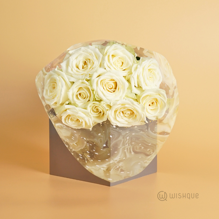 White Roses Bunch - Rose Arrangements | Wishque