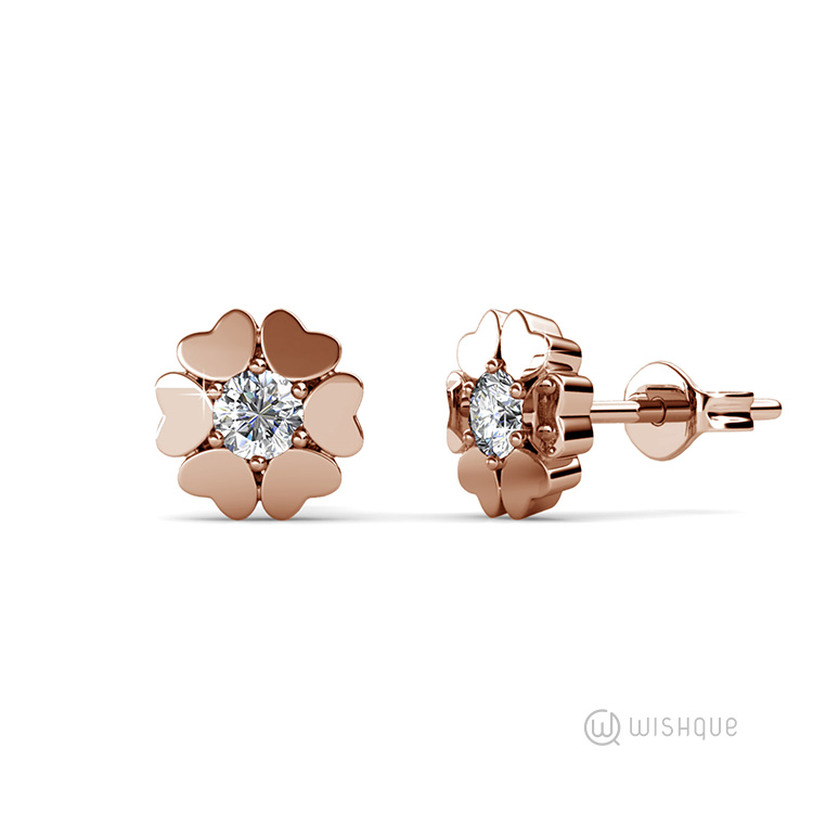 Heart Petals With Cloe Crystals Rose-Gold Plated - Cloe Claire Crystal ...