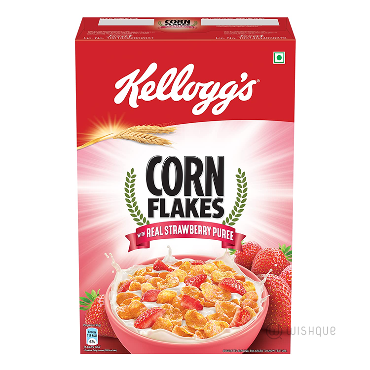 Kellogg's Corn Flakes With Real Strawberry Puree 300g - Breakfast ...