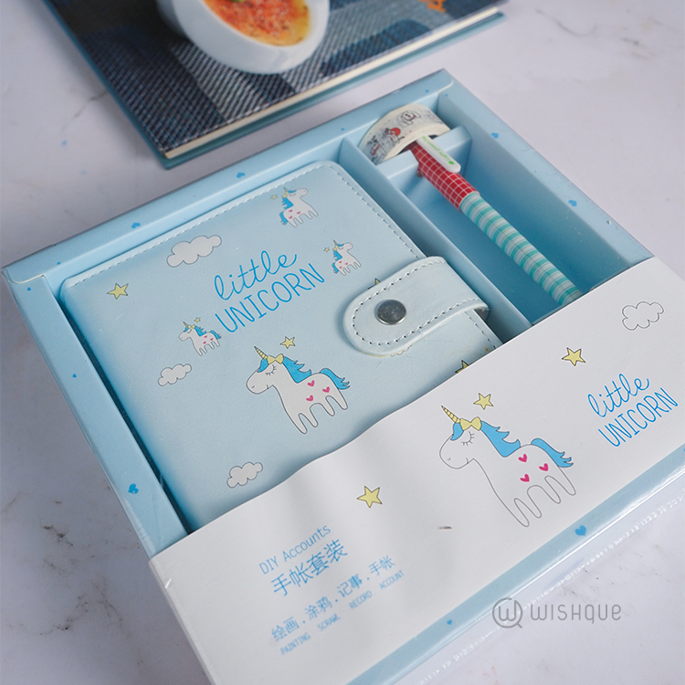 Little Unicorn Notebook Gift Set - Blue - Notebooks & Journals | Wishque