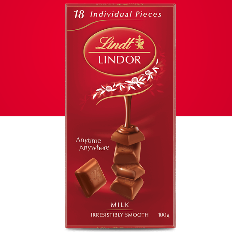 Lindt LINDOR Milk Chocolate Block 100g - Lindt | Wishque