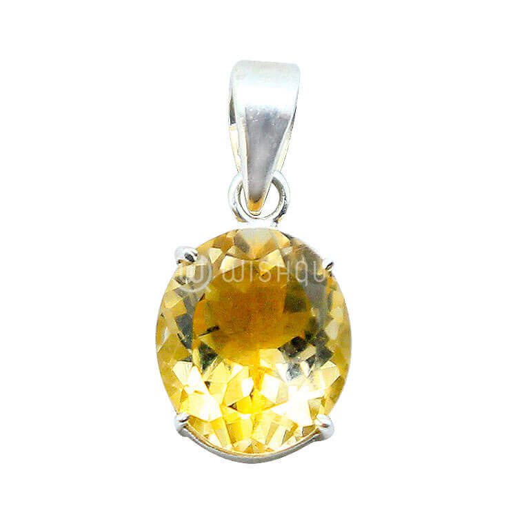 Silver Pendent Set With Citrin - Semi Precious Jewellery | Wishque