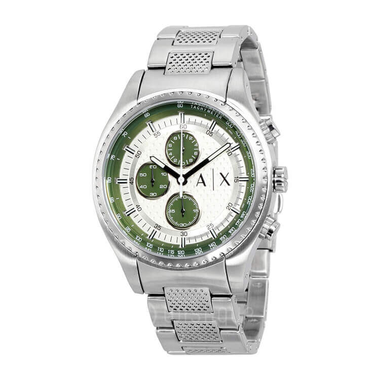 Armani Exchange Men's Analog Display Analog Quartz Silver Watch | Wishque