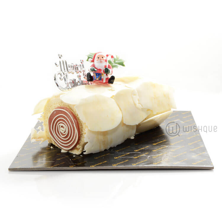 Vanilla Yule Log White Chocolate Mini Cake - Wishque | Sri Lanka's ...