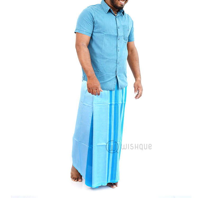 Sky Blue Handloom Sarong - Wishque | Sri Lanka's Premium Online Shop ...