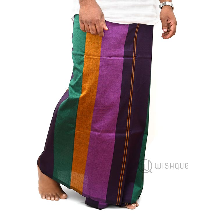Multi Colored Handloom Sarong Design 3 - Wishque | Sri Lanka's Premium ...