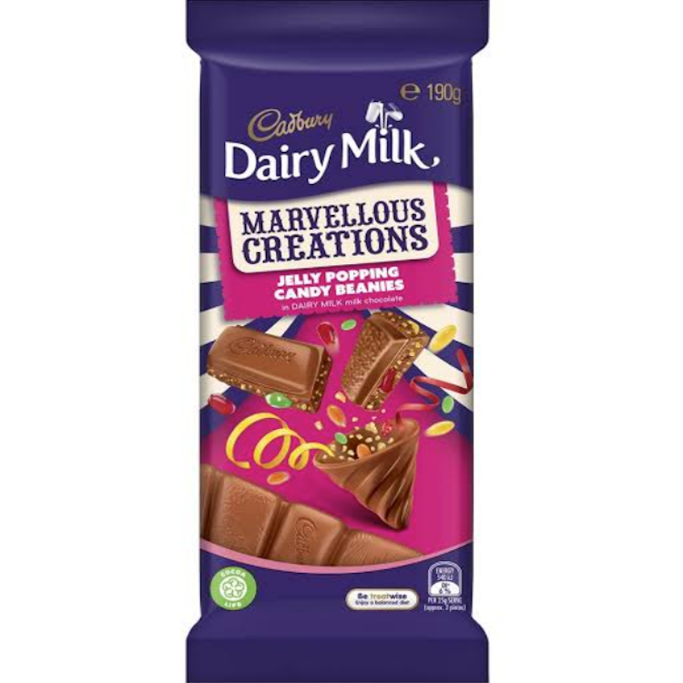 Cadbury Dairy Milk Marvellous Creations Jelly Popping Candy 190g ...
