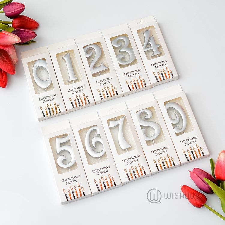 Number Candle - Silver - Birthday Party Candles | Wishque