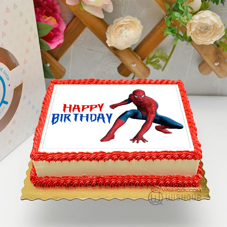 Spiderman Edible Print Cake 1.5Kg - Wishque | Sri Lanka's Premium ...