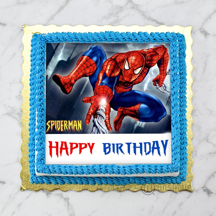 Amazing Spiderman Edible Print Cake 1Kg - WishQue Edible Print Cakes ...