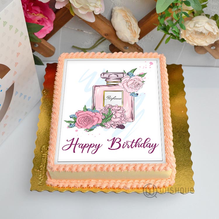 Drop Of Chanel Edible Print Cake 1.5Kg - WishQue Edible Print Cakes ...
