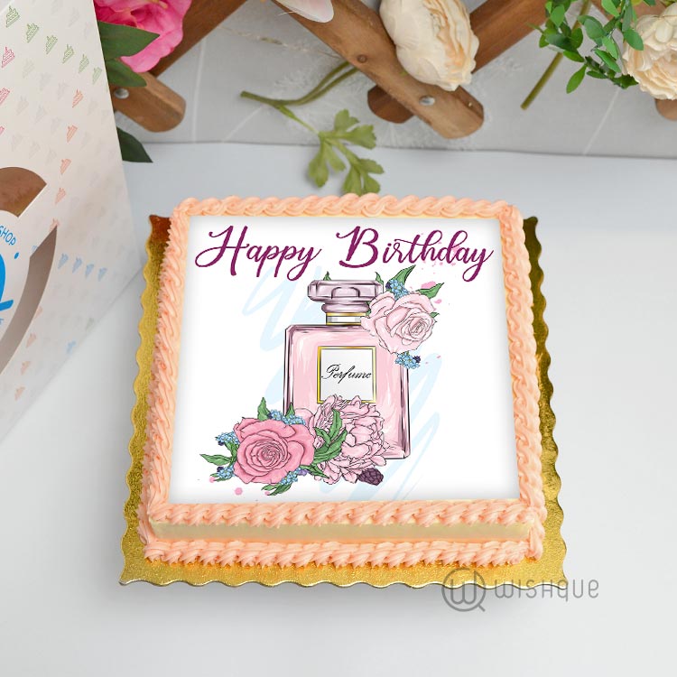 Drop Of Chanel Edible Print Cake 1Kg - WishQue Edible Print Cakes | Wishque