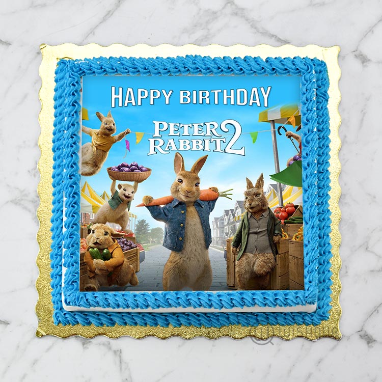 Peter Rabbit 2 Edible Print Cake 1Kg - WishQue Edible Print Cakes | Wishque