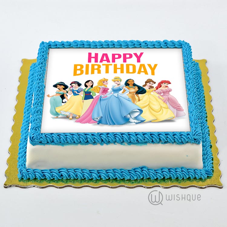 Disney Princesses Edible Print Cake 1Kg - Wishque | Sri Lanka's Premium ...