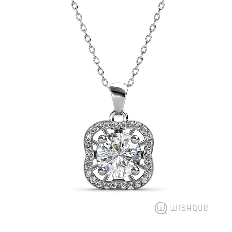 Royal Pledge Pendant With Cloe Crystals White-Gold Plated - Cloe Claire ...