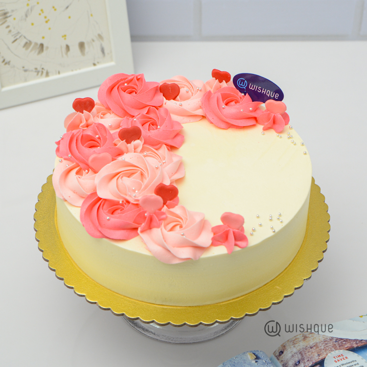 Blush In Love Ribbon Cake - Wishque Cakes | Wishque