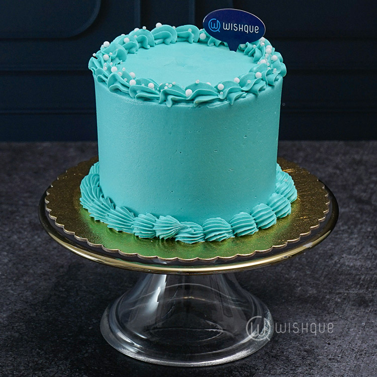 Cyan Mini Buttercream Ribbon Cake - Wishque Cakes | Wishque