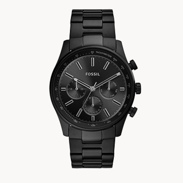 Fossil Sullivan Multifunction Black Stainless Steel Men's Watch BQ2448 ...