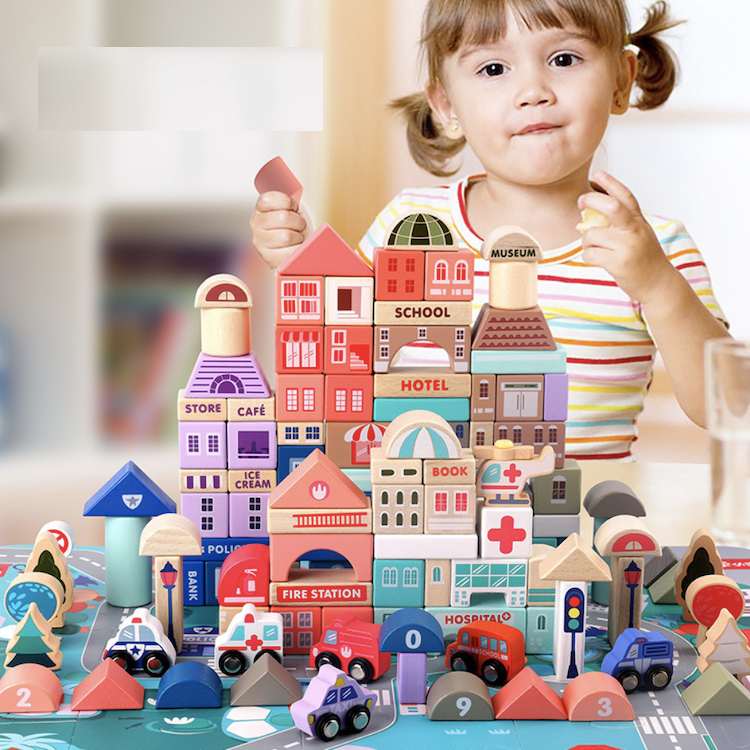 Magic Colour Dream City Wooden Building Blocks - Educational Toys | Wishque